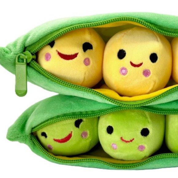 Toys | 3 Happy Peas In A Pod Peapod Vegetable Stuffed Plush Toy Peas ...